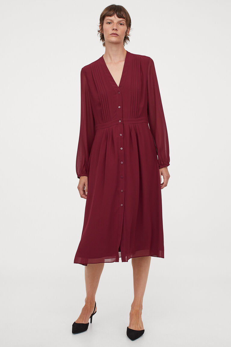 Pin-tuck-detail dress