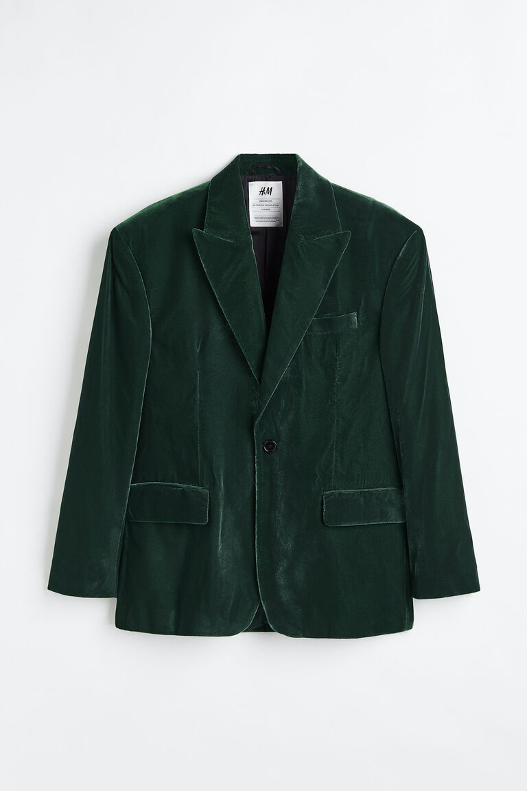 Oversized velvet jacket