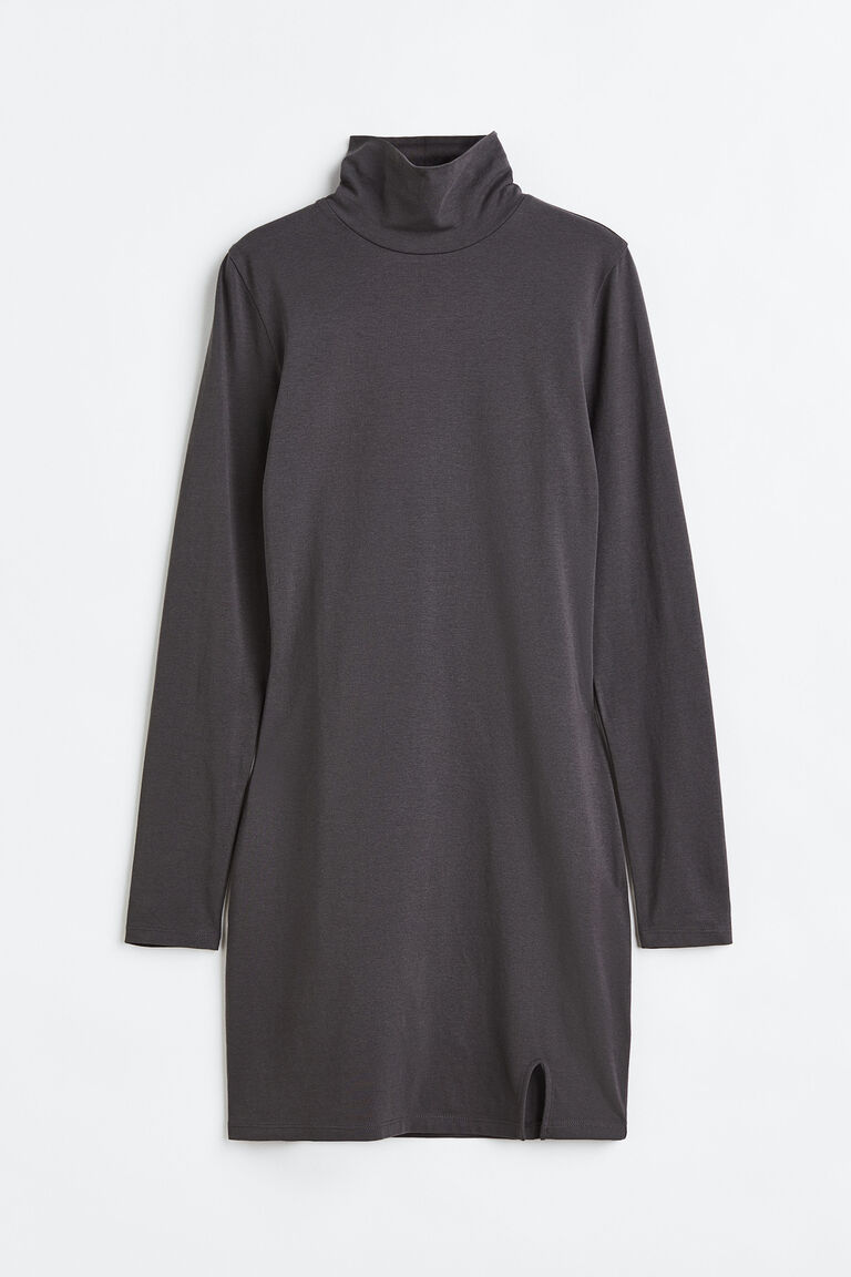 Polo-neck bodycon dress