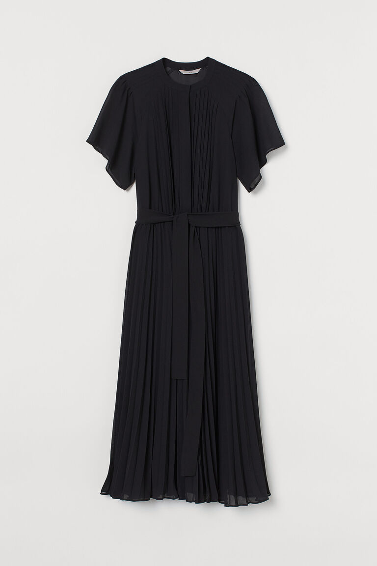 Pleated chiffon dress