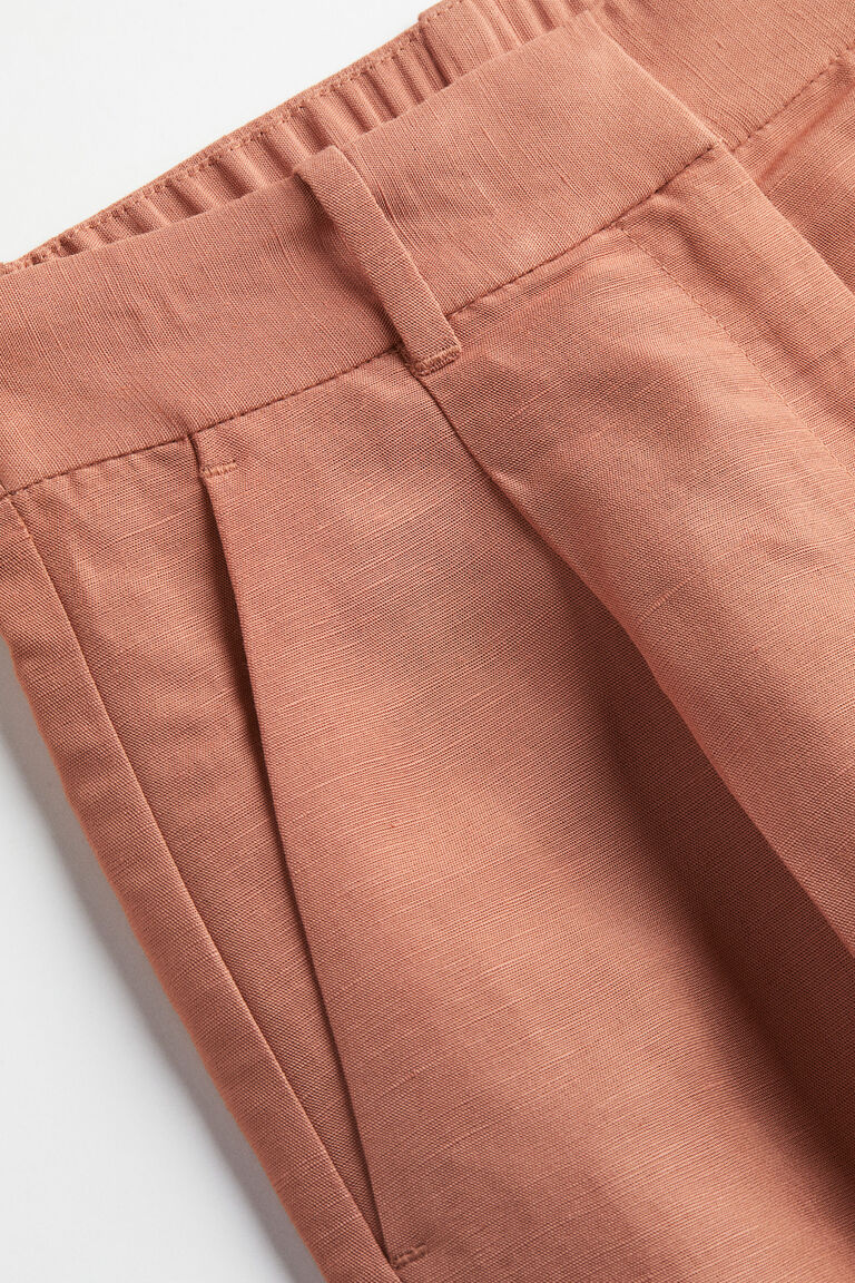Linen-blend Bermuda shorts