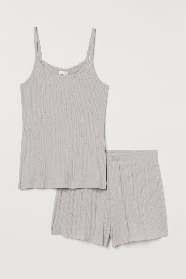 Pointelle jersey pyjamas