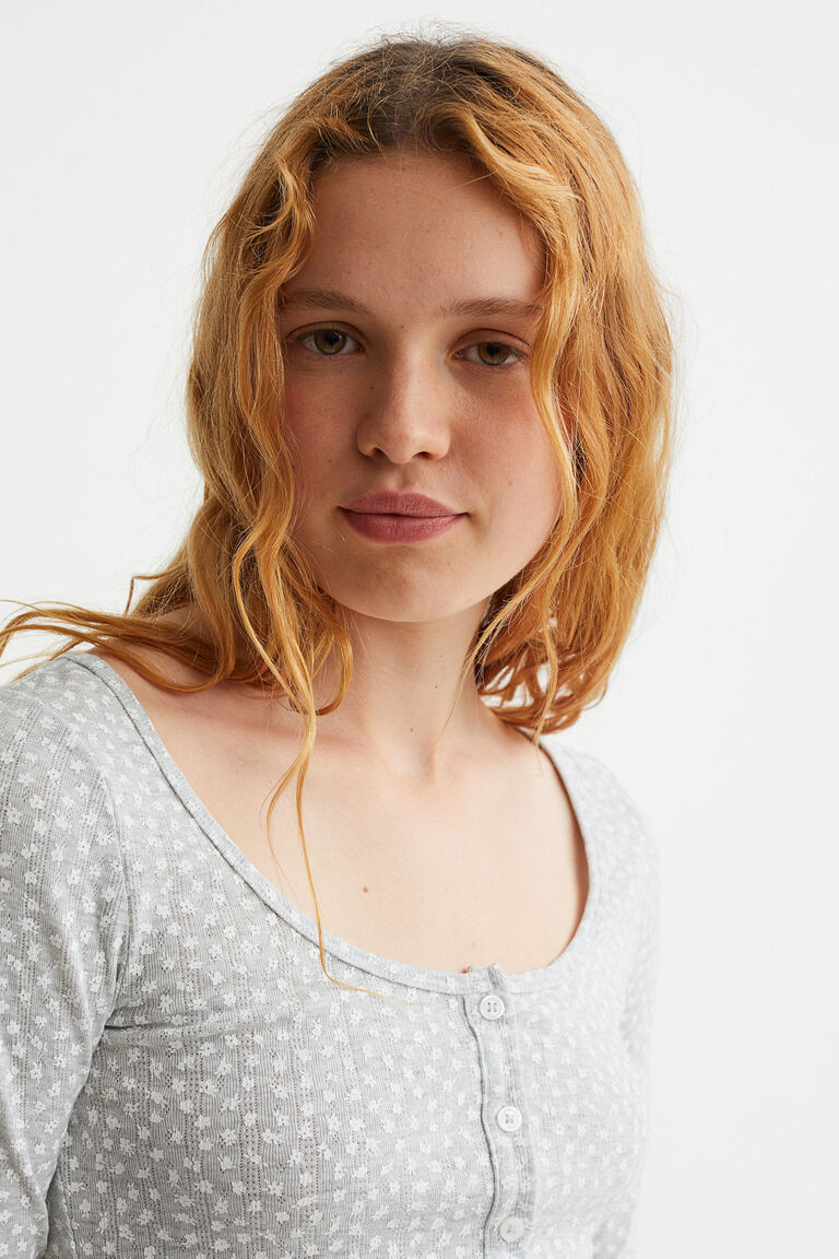 Button-front ribbed top