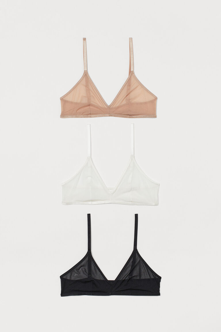 3-pack soft mesh bras