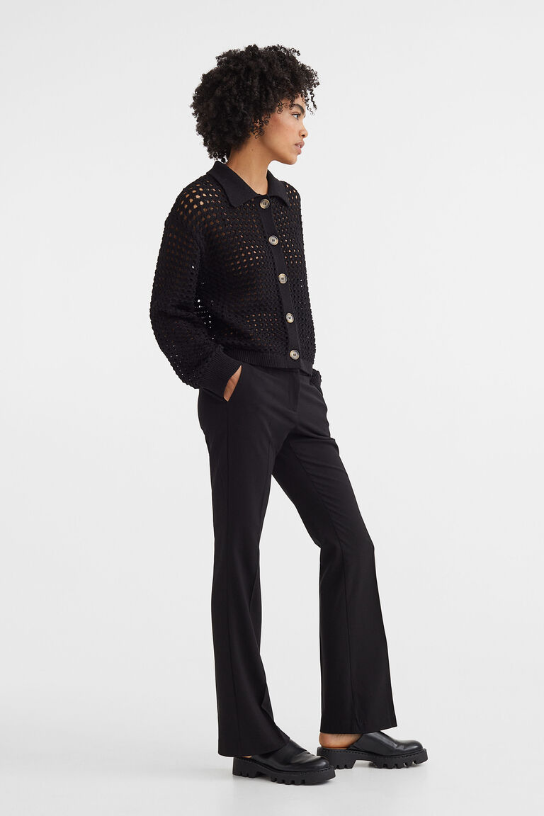 Flared crease-leg trousers
