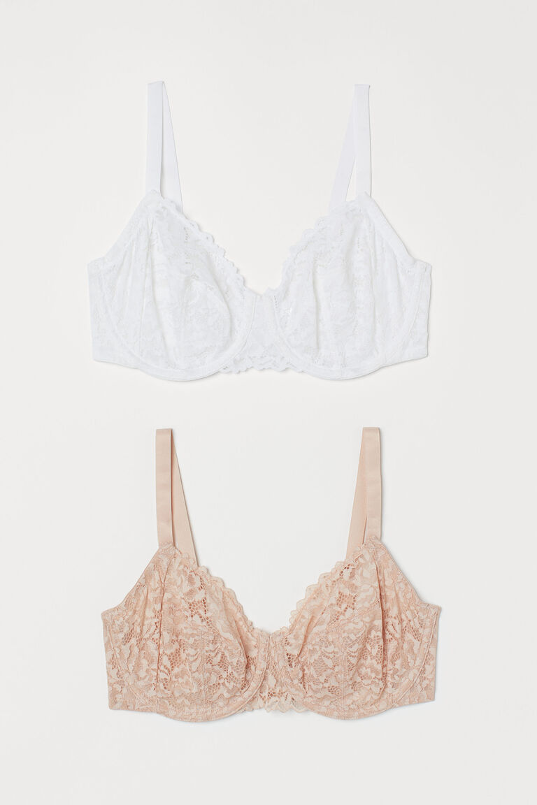 H&M+ 2-pack non-padded underwired bras