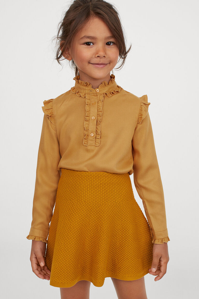 Frill-trimmed blouse