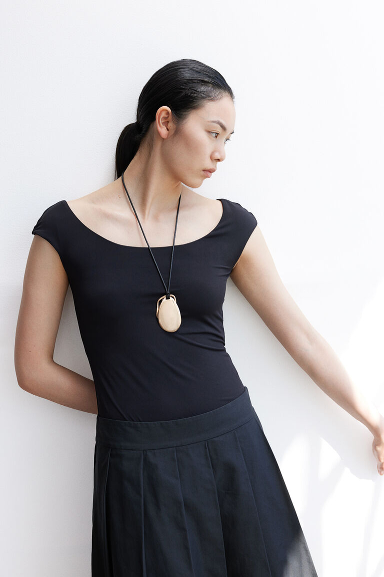 Ballerina-neckline top