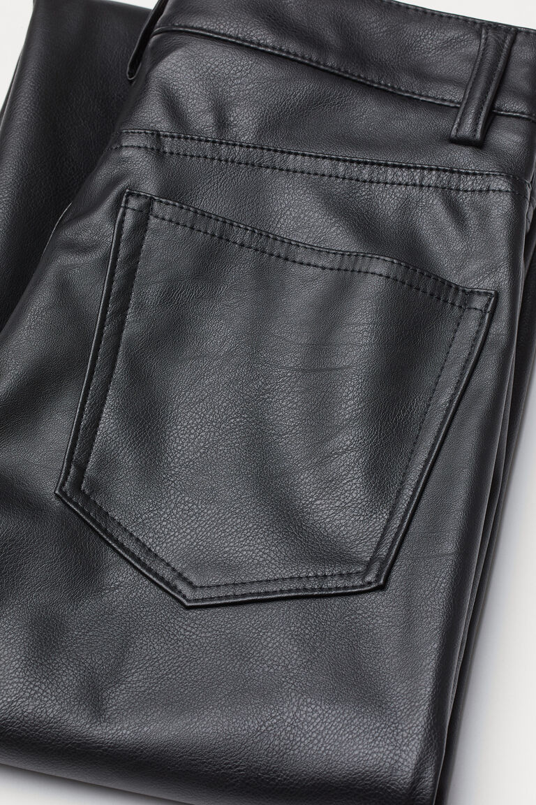 Imitation leather trousers