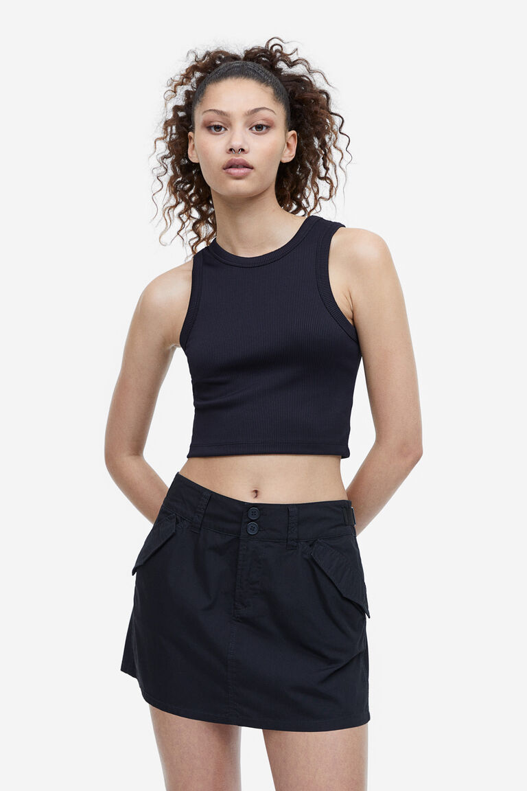 Low-waisted utility skirt