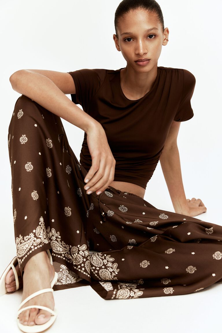 Wide drawstring trousers