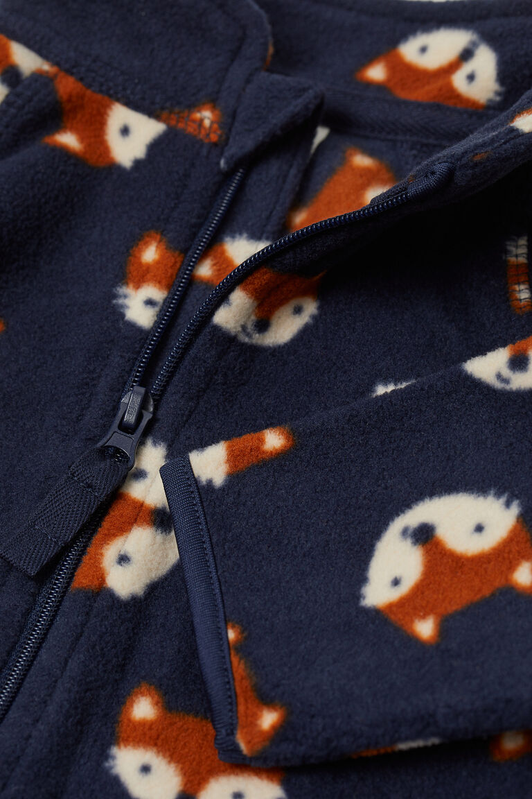 Patterned fleece jacket