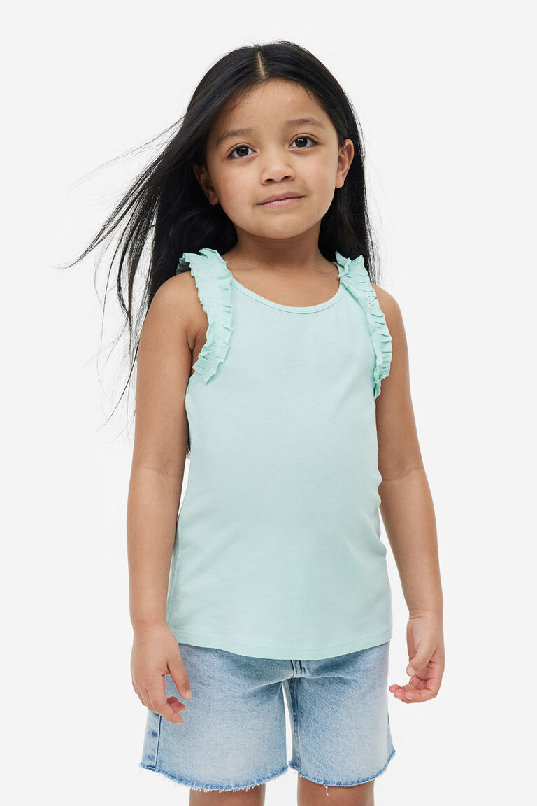 5-pack frill-trimmed vest tops