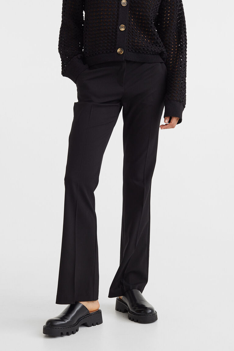Flared crease-leg trousers