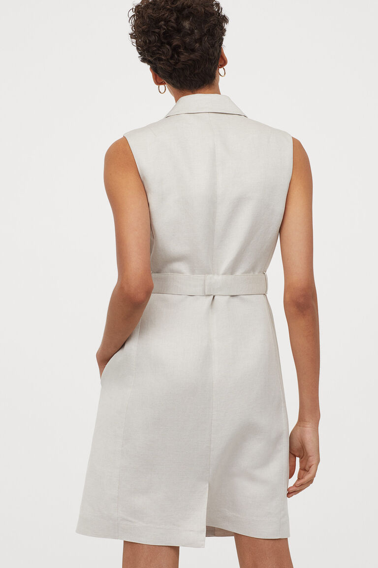 Linen-blend dress