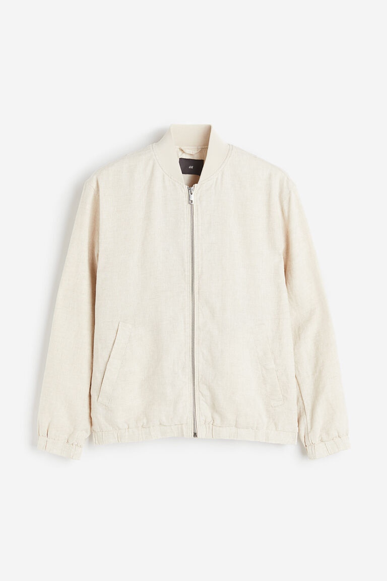 ซื้อ Regular Fit Linen bomber jacket ออนไลน์ สำหรับผู้ชาย | H&M Thailand