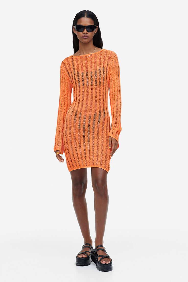 Textured-knit dress