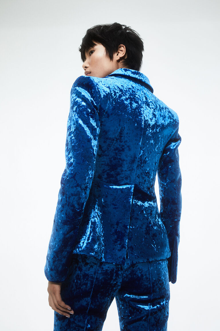 Crushed velvet blazer