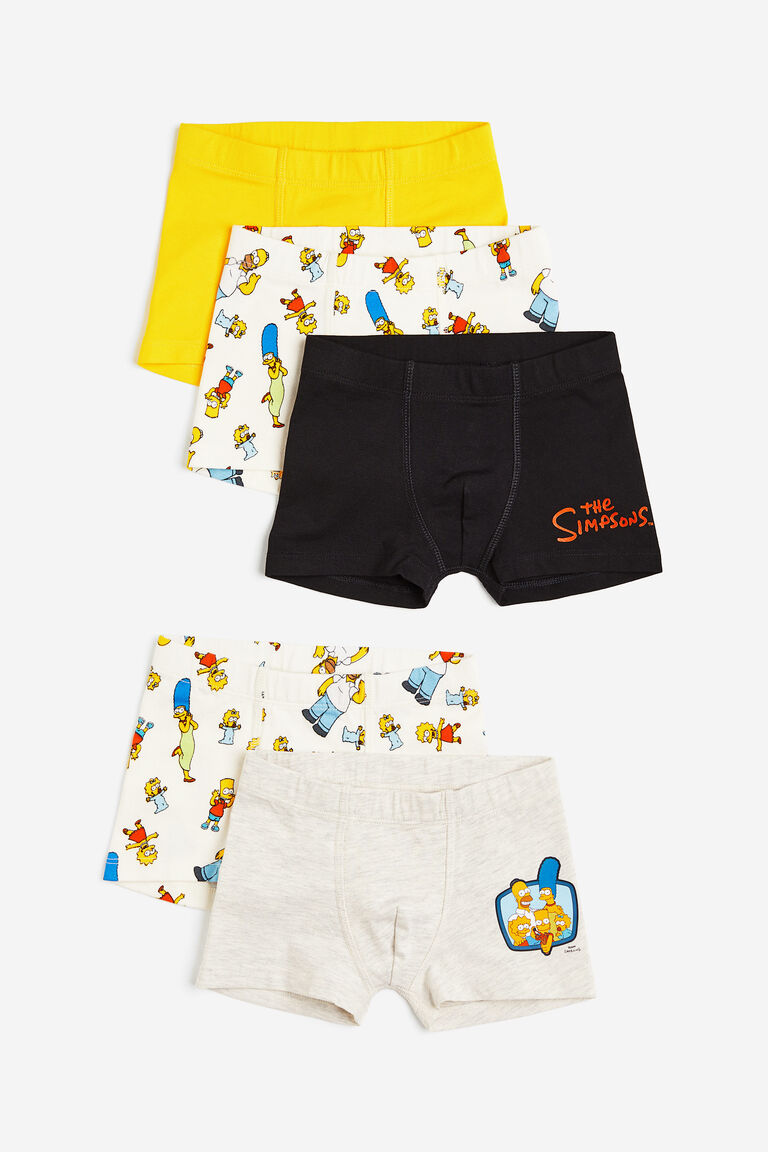 5-pack print-motif cotton boxer shorts