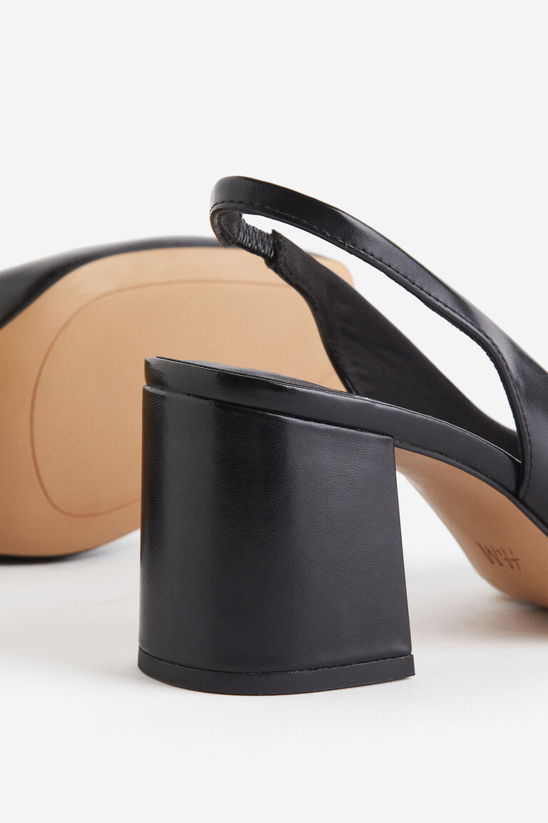 Block-heeled slingbacks