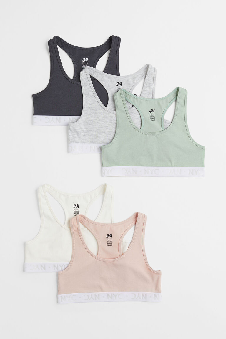 5-pack cotton crop tops