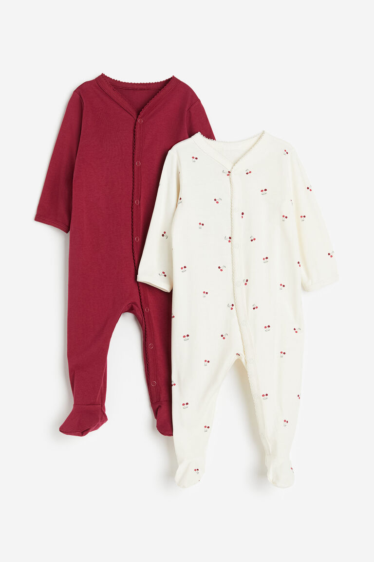 2-pack sleepsuits with full feet