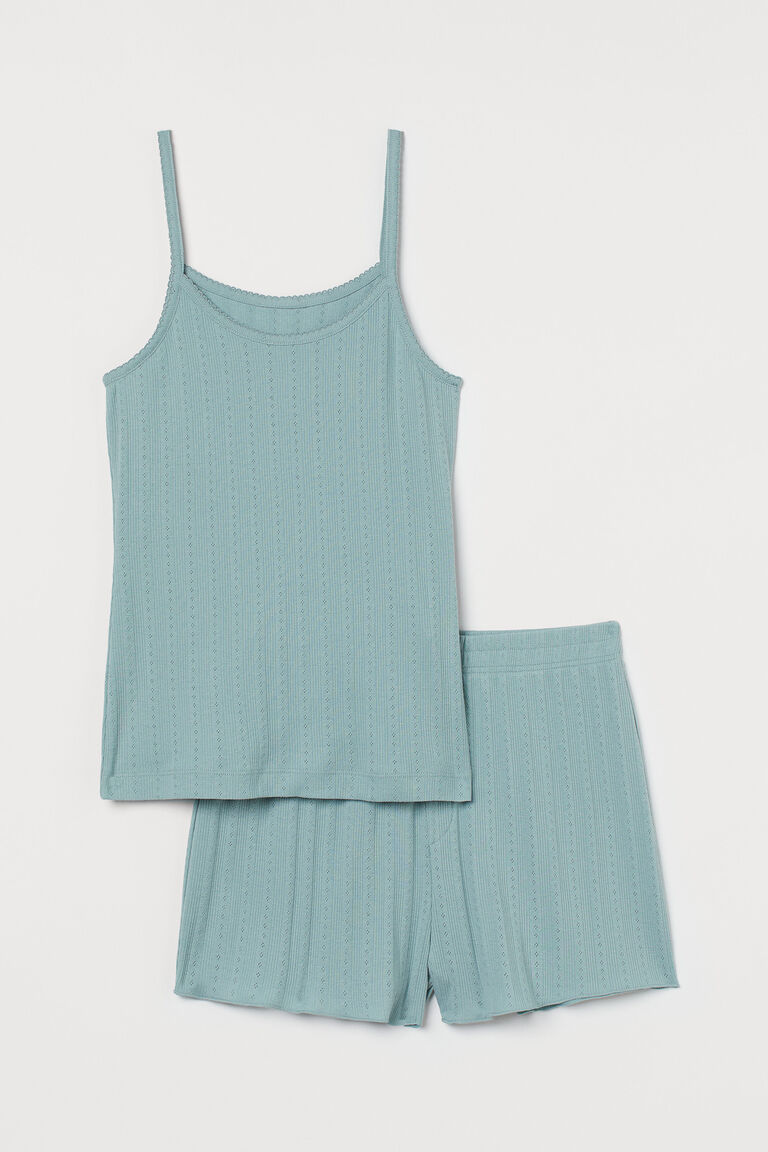 Pointelle jersey pyjamas