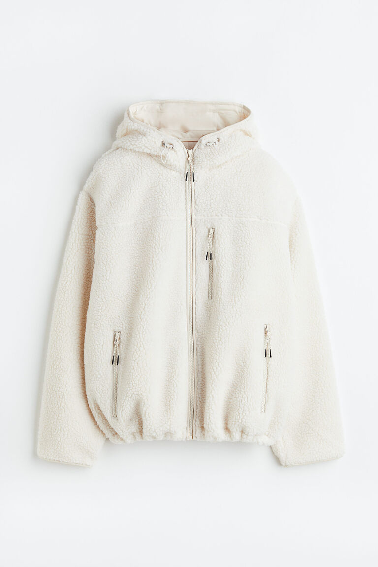 Hooded teddy jacket