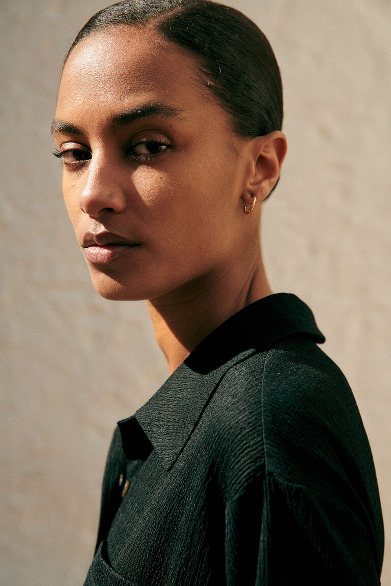 Textured jersey playsuit