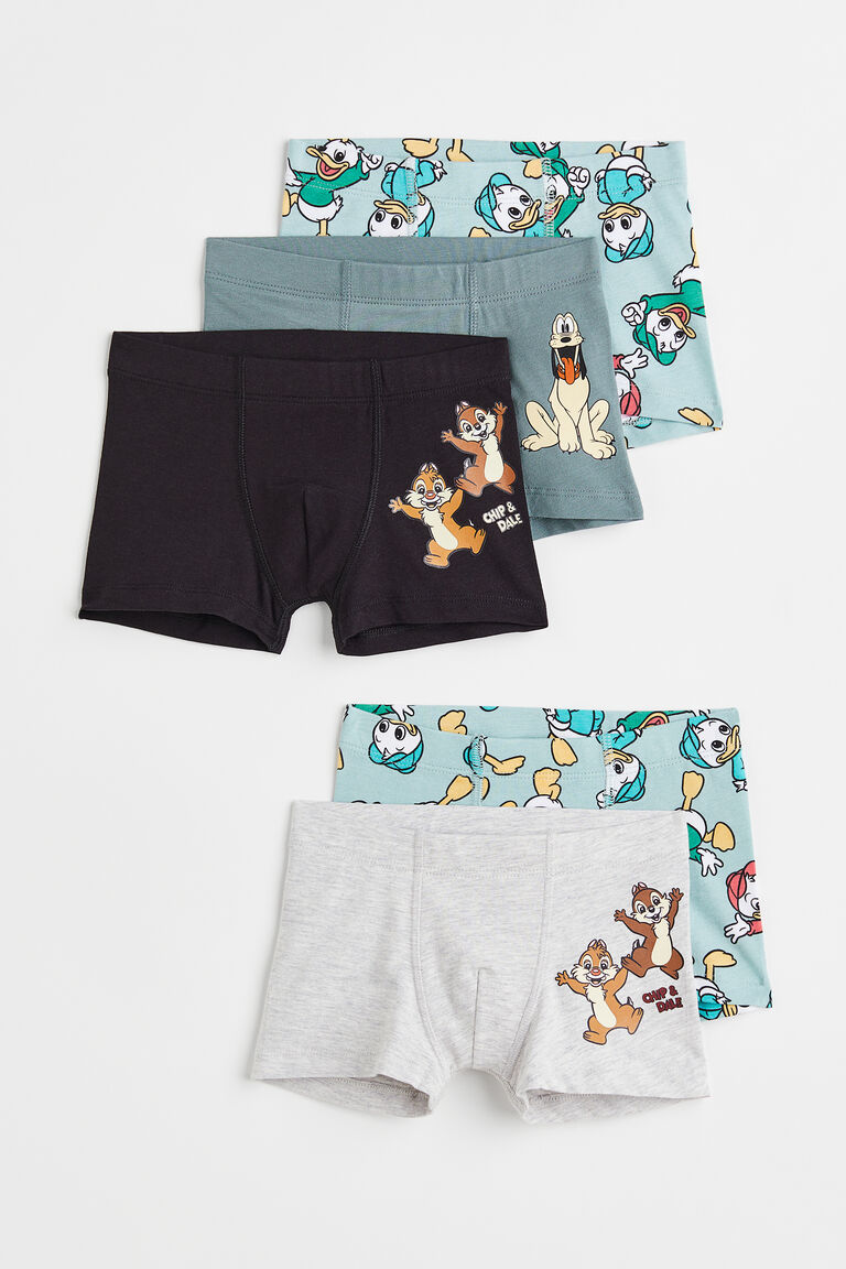5-pack print-motif cotton boxer shorts