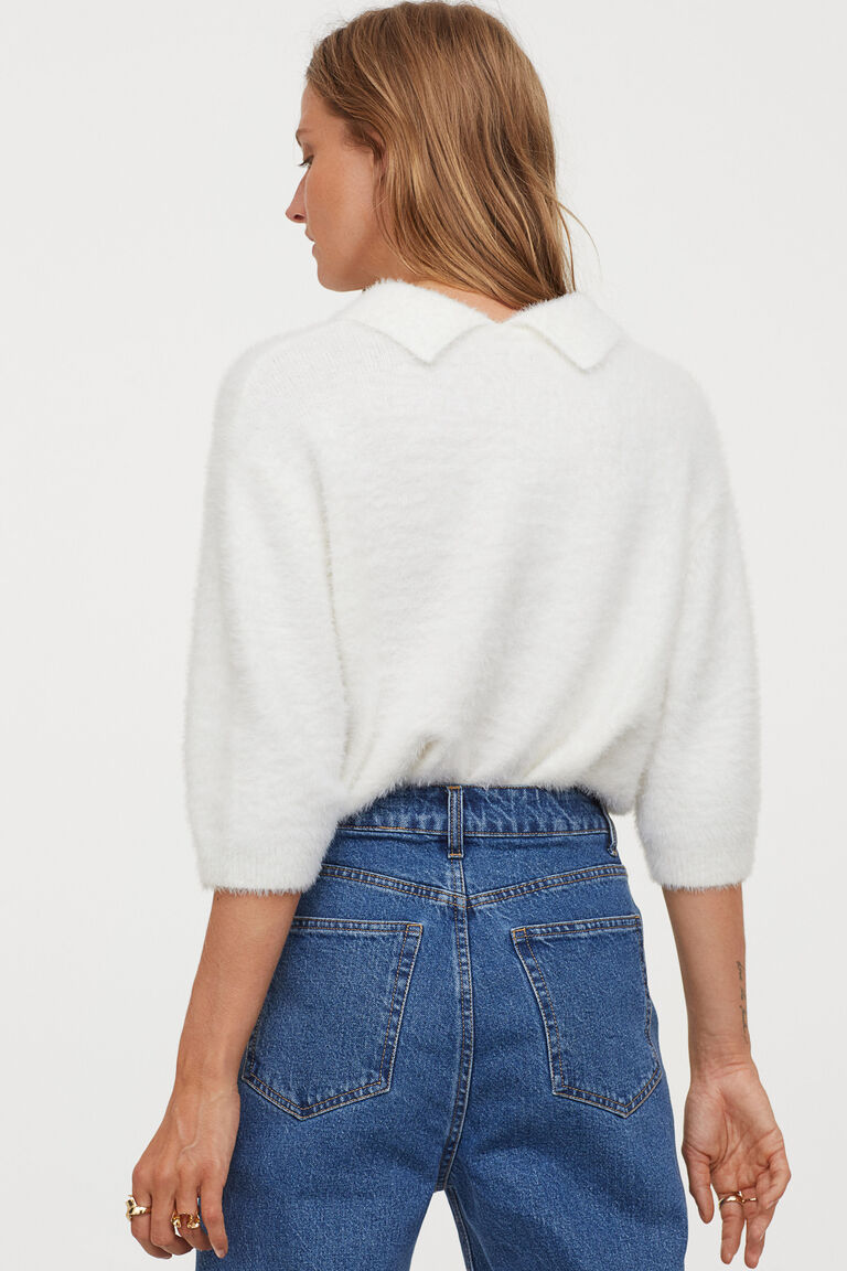 Sparkly-button fluffy top