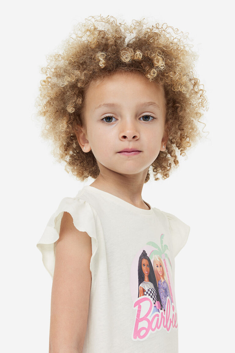 3-pack printed flutter-sleeved tops