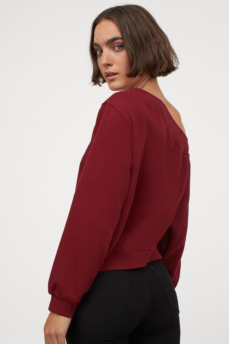 One-shoulder sweatshirt