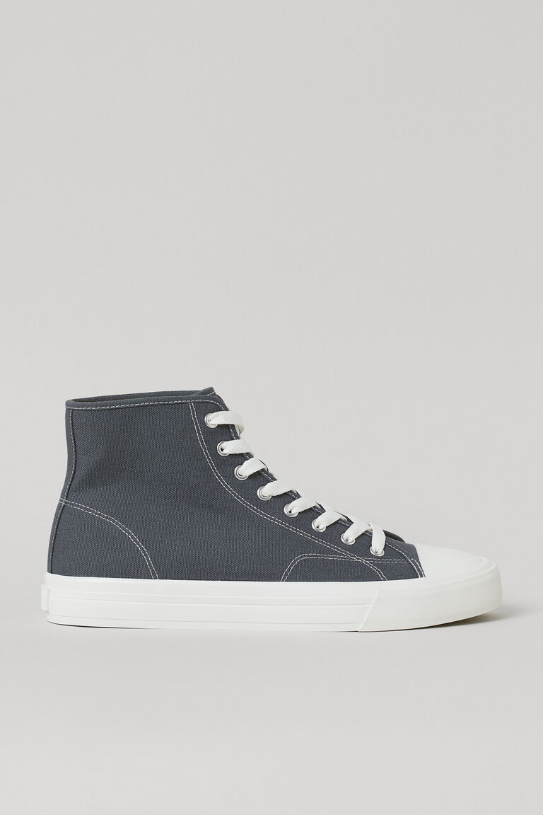 Canvas hi-top trainers