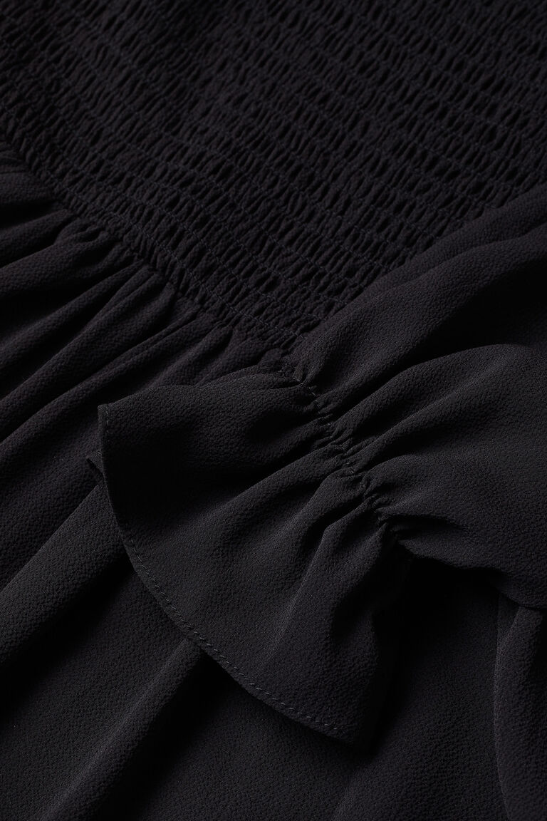 Smocking-detail dress