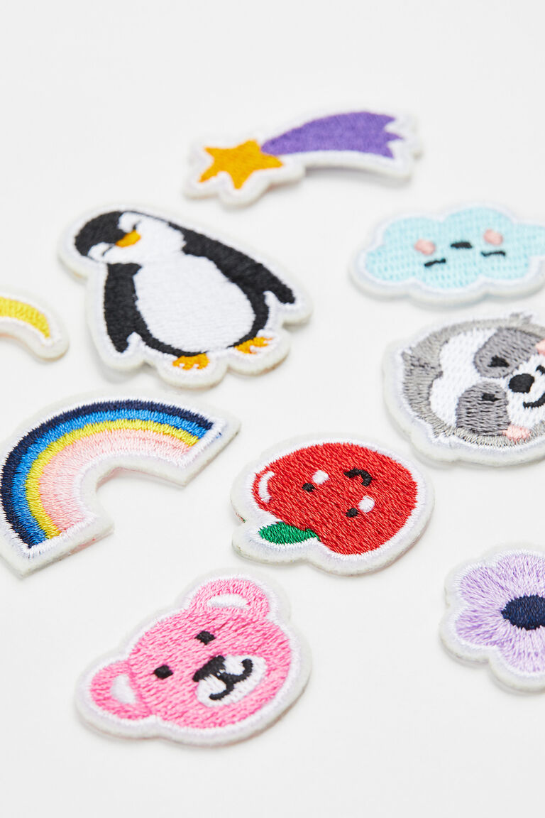 9-pack mini iron-on patches
