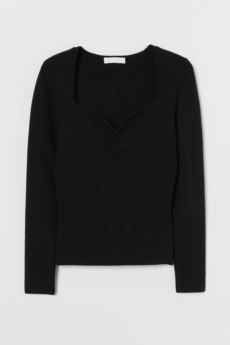 Sweetheart-neckline top