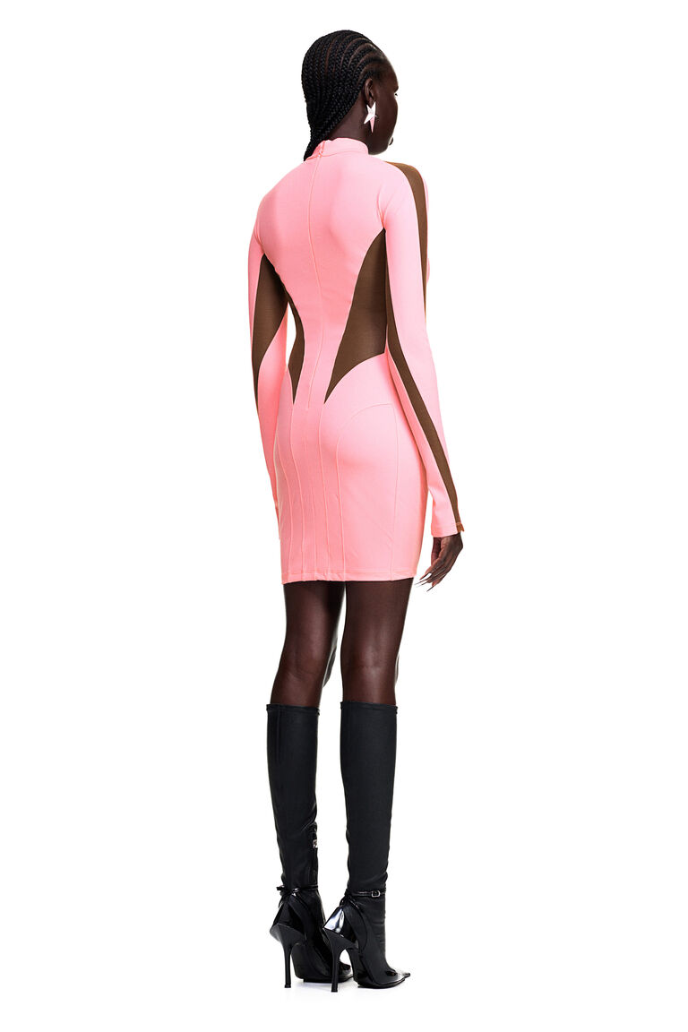 Mesh-panelled mini dress