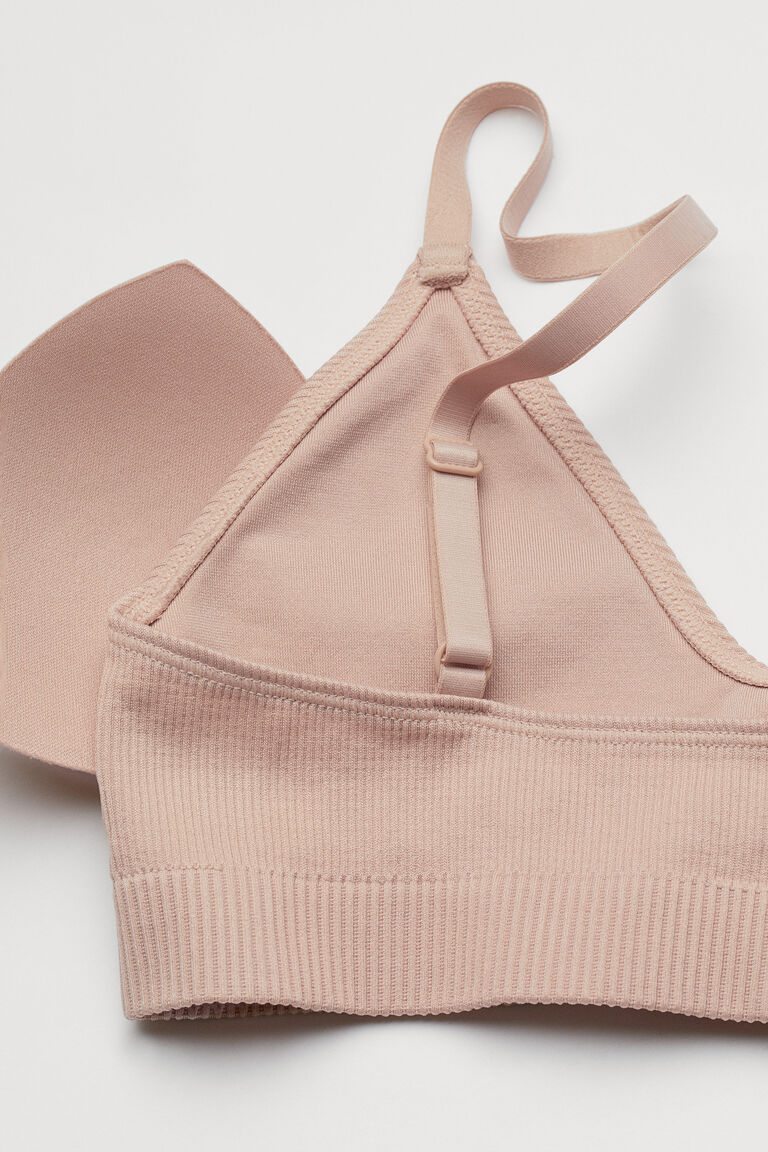 Seamless padded jersey bra