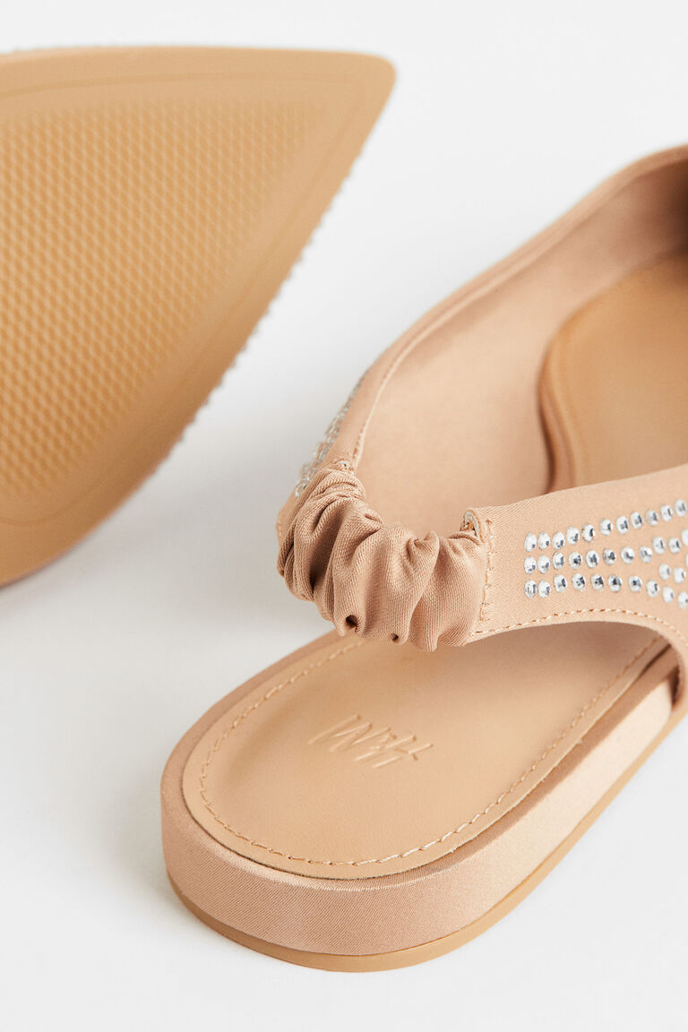 Rhinestone-embellished slingbacks