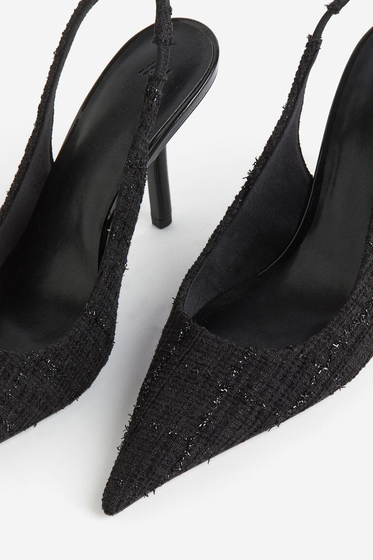 Pointed slingback court shoes