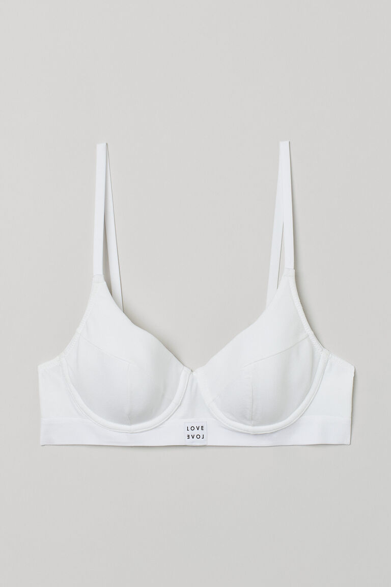 Padded underwired cotton bra