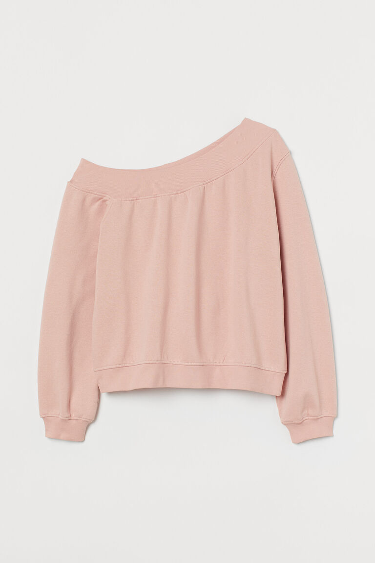 One-shoulder sweatshirt