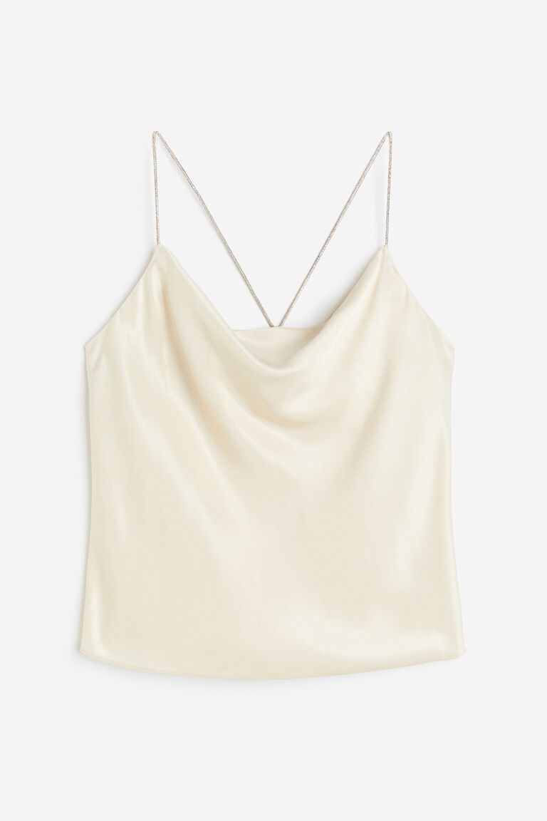 Rhinestone-strap cami top