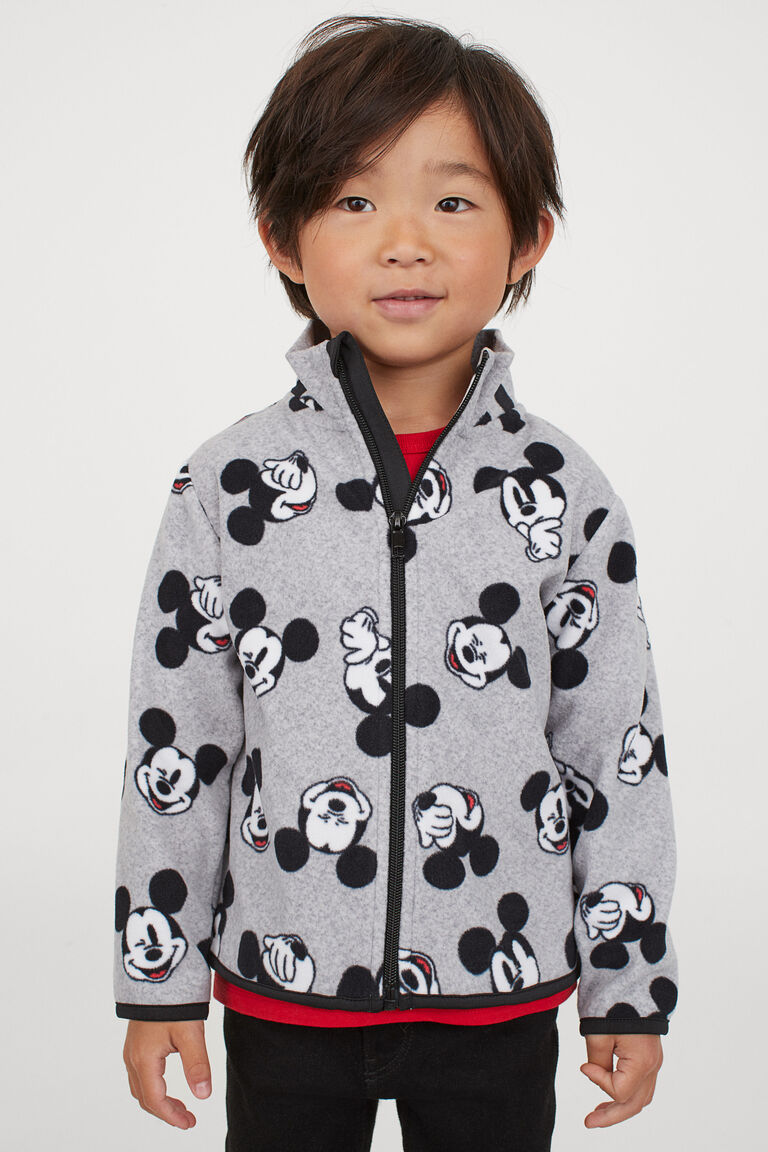Printed fleece jacket