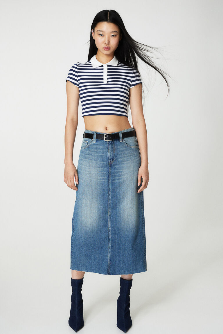 Cropped polo shirt