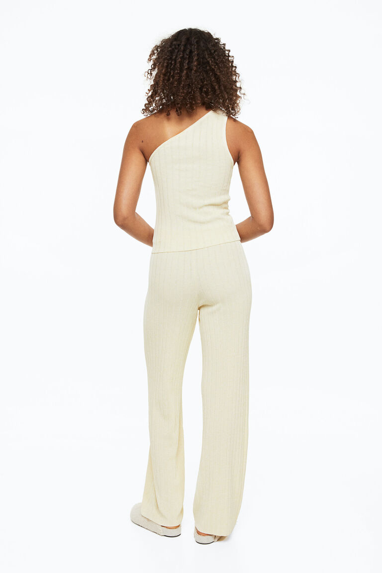 Rib-knit trousers