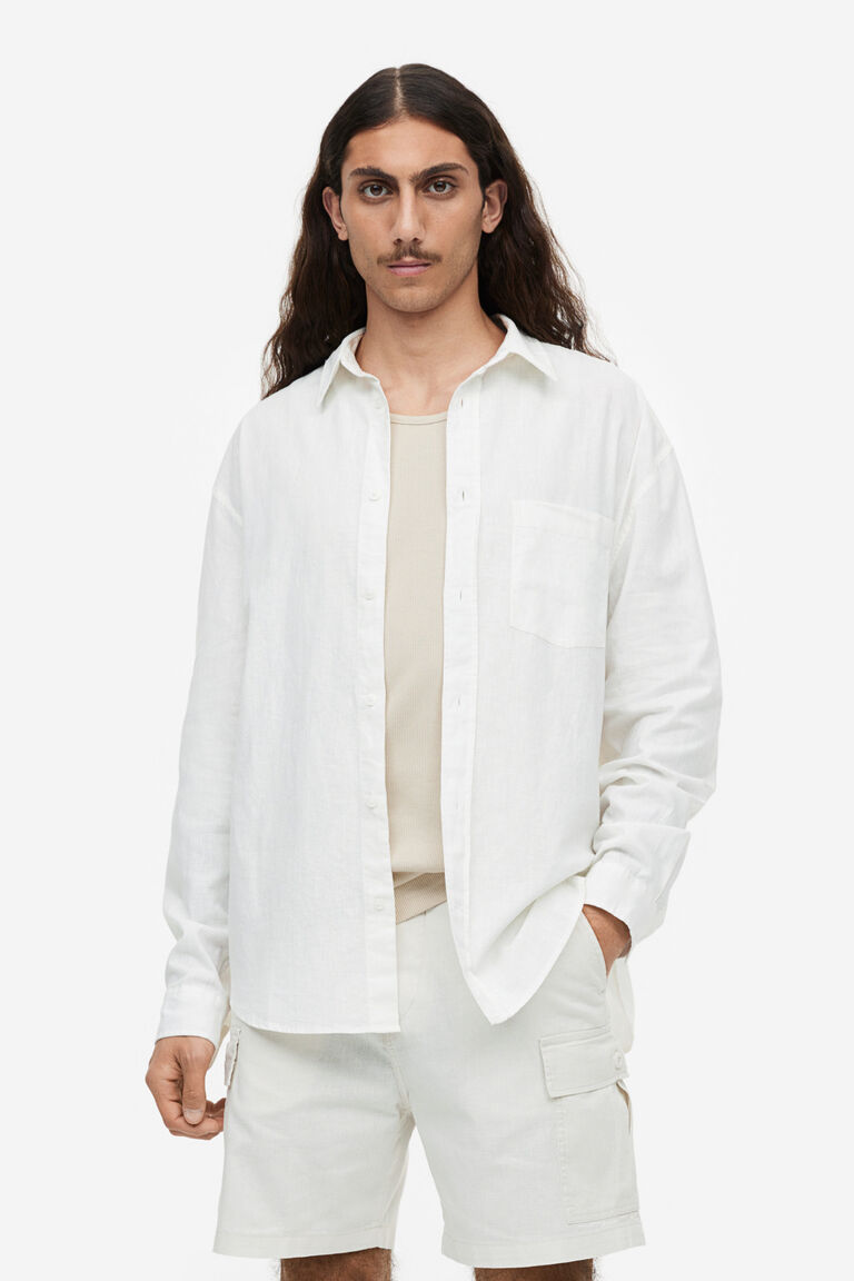 Relaxed Fit Linen-blend shirt