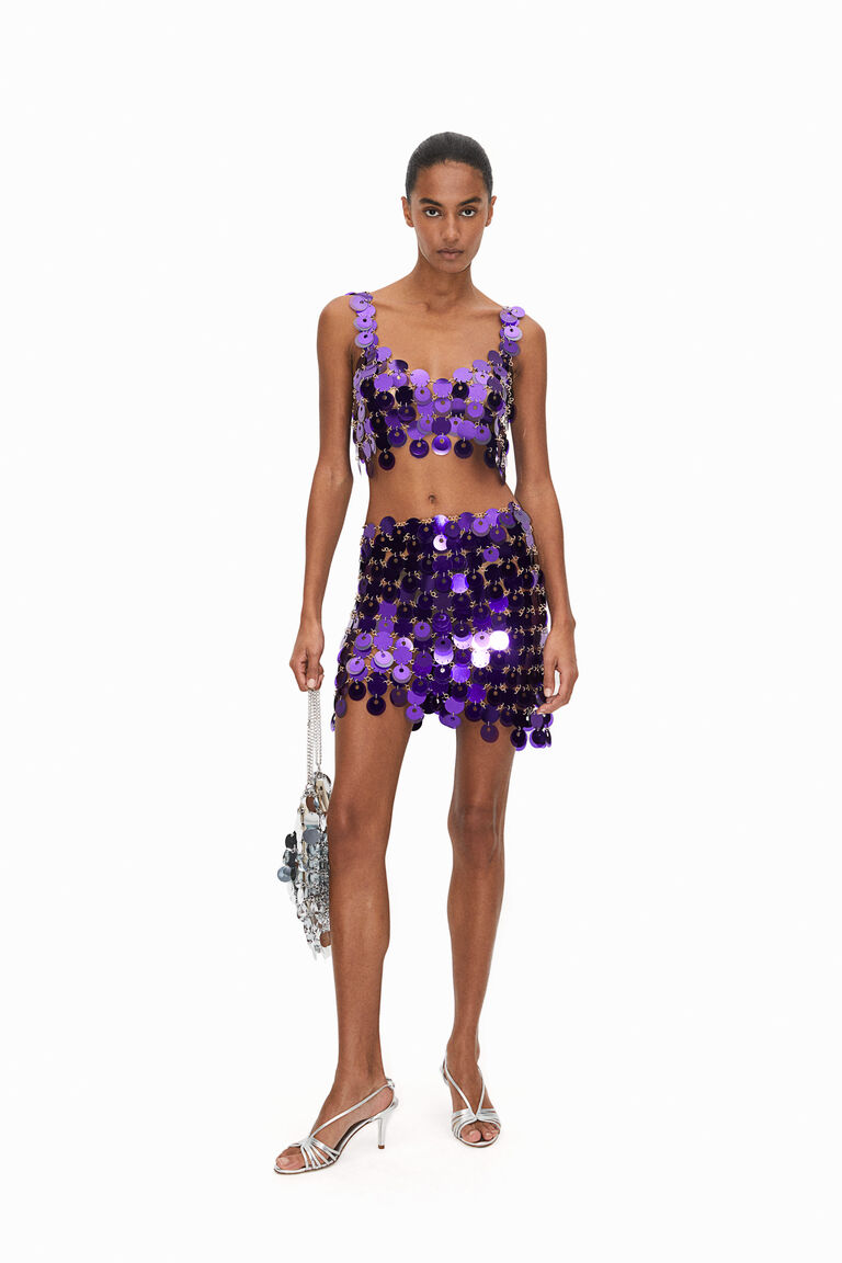 Sequin-disc crop top