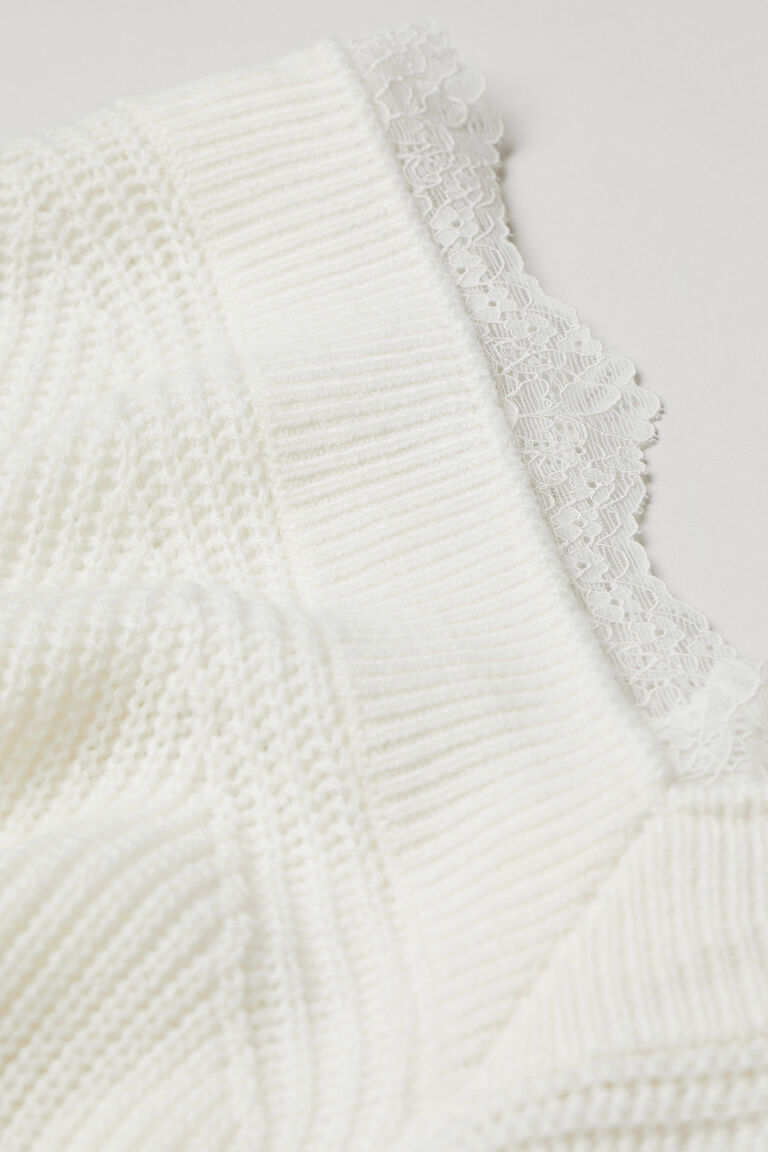 Lace-trimmed jumper